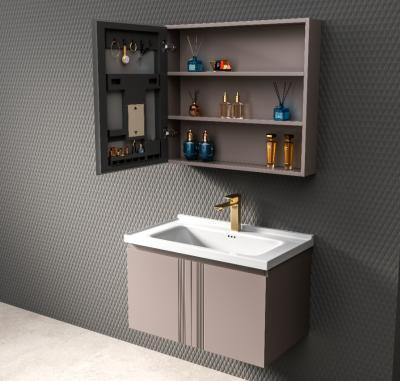 China Smart Bathroom Vanity with LED Anti-Fog Mirror and Medicine Cabinet 80cm Wall Mounted for sale