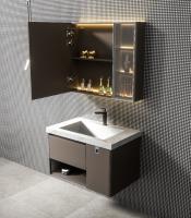 China Smart Bathroom Vanity with LED Anti-Fog Mirror and Medicine Cabinet 80cm Wall Mounted for sale