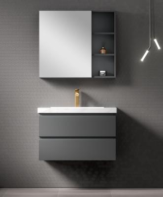 China Mocee Modern Bathroom Vanity with Mirror and Medicine Cabinet 80cm Wall-Mounted Storage for sale
