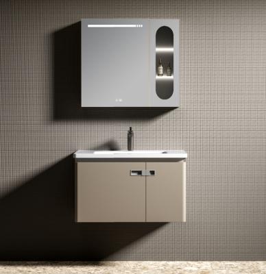 China Wall Mounted Bathroom Vanity with Smart LED Anti Fog Mirror and Medicine Cabinet 80cm for sale