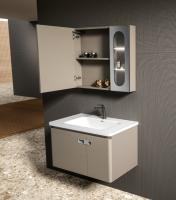 China Wall Mounted Bathroom Vanity with Smart LED Anti Fog Mirror and Medicine Cabinet 80cm for sale