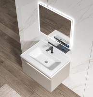 China Wall Mounted Bathroom Vanity 80cm with Smart LED Anti Fog Mirror and Medicine Cabinet for sale