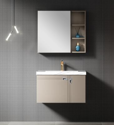 China Mocee Modern Bathroom Vanity with Mirror and Medicine Cabinet 80cm Wall Mounted for sale