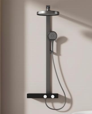 China Three-Function Deluxe Shower Panel System with Rainfall Shower & Handheld Spray, 4228 Gunmetal Grey for sale