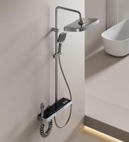 China Mocee Four-Function Deluxe Shower Panel Tower System 4046 Gunmetal Grey with Rainfall Shower Body Jets Hand Spray for sale