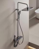 China Four-Function Deluxe Shower Panel Tower System 4199 Gunmetal Grey with Rainfall Shower Body Jets Hand Spray for sale