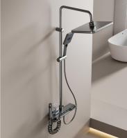 China Mocee Four-Function Deluxe Shower Panel Tower System 4152 Gunmetal Grey with Rainfall Shower and Body Jets for sale