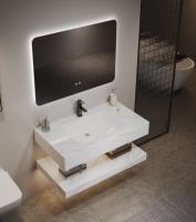 China Mocee Premium Sintered Stone Bathroom Vanity 60cm 80cm 90cm 100cm 120cm with LED Mirror and Integrated Basin for sale