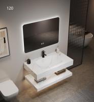 China Mocee Premium Sintered Stone Bathroom Vanity 60-120cm with LED Mirror and Integrated Basin for sale