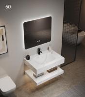 China Mocee Premium Sintered Stone Bathroom Vanity 60-120cm with LED Mirror and Integrated Basin for sale