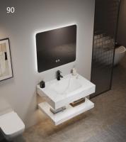 China Mocee Premium Sintered Stone Bathroom Vanity 60-120cm with LED Mirror and Integrated Basin for sale