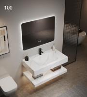 China Mocee Premium Sintered Stone Bathroom Vanity 60-120cm with LED Mirror and Integrated Basin for sale