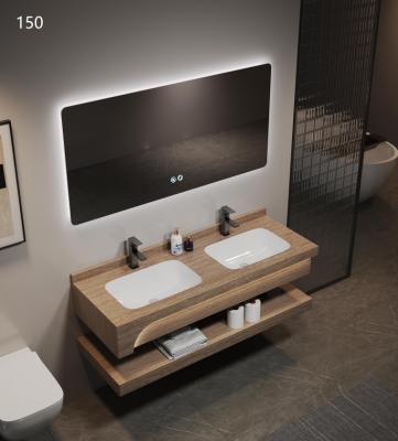 China Mocee Sintered Stone Bathroom Vanity 60-150cm with Integrated Basin and LED Mirror Wall-Mounted for sale