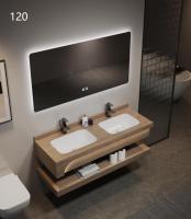 China Mocee Sintered Stone Bathroom Vanity 60-150cm with Integrated Basin and LED Mirror Wall-Mounted for sale