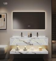 China Mocee Sintered Stone Bathroom Vanity 60cm 80cm 100cm 120cm with Integrated Basin and LED Mirror Wall Mounted for sale