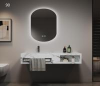 China Mocee Sintered Stone Bathroom Vanity 80cm 90cm 100cm with LED Mirror and Integrated Basin for sale