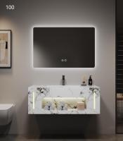 China Mocee Premium Sintered Stone Bathroom Vanity with LED Mirror 60cm 80cm 100cm for sale