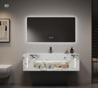 China Mocee Premium Sintered Stone Bathroom Vanity with LED Mirror 60cm 80cm 100cm for sale
