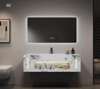 China Mocee Premium Sintered Stone Bathroom Vanity with LED Mirror 60cm 80cm 100cm for sale