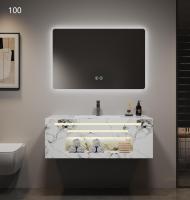 China Mocee Premium Sintered Stone Bathroom Vanity with LED Mirror 60cm 80cm 100cm for sale