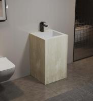 China Modern Sintered Stone Pedestal Basin – Durable Bathroom Sink - 025 for sale