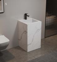 China Modern Sintered Stone Pedestal Basin – Durable Bathroom Sink - 025 for sale