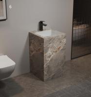 China Modern Sintered Stone Pedestal Basin – Durable Bathroom Sink - 025 for sale