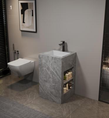 China Modern Sintered Stone Pedestal Basin – Durable Bathroom Sink - 026 for sale