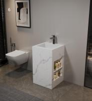 China Modern Sintered Stone Pedestal Basin – Durable Bathroom Sink - 026 for sale