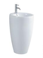 China White Pedestal Basin – Ceramic Column Sink for Small Bathroom - H301 for sale