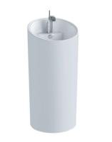 China White Pedestal Basin – Ceramic Column Sink for Small Bathroom - H303 for sale