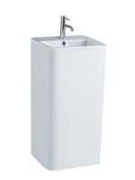 China White Pedestal Basin – Ceramic Column Sink for Small Bathroom - H306 for sale