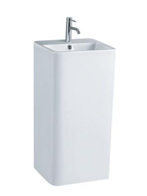 China White Pedestal Basin – Ceramic Column Sink for Small Bathroom - H306 for sale