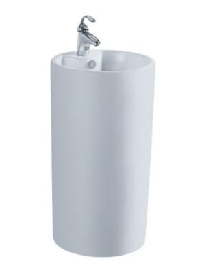 China White Pedestal Basin – Ceramic Column Sink for Small Bathroom - H307 for sale