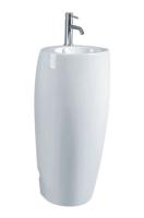 China White Pedestal Basin – Ceramic Column Sink for Small Bathroom - H308 for sale