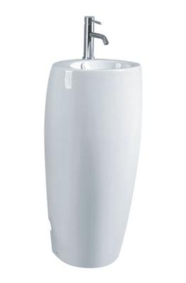 China White Pedestal Basin – Ceramic Column Sink for Small Bathroom - H308 for sale