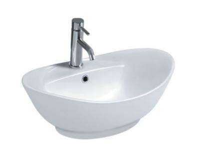 China Ceramic Vessel Sink Art Basin Above Counter Bathroom Vanity 16 Inch Glossy White for sale