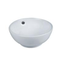 China Ceramic Vessel Sink Art Basin Above Counter Bathroom Vanity 16 Inch Glossy White for sale