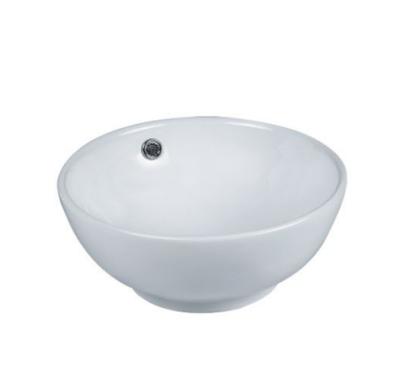 China Ceramic Vessel Sink Art Basin Above Counter Bathroom Vanity 16 Inch Glossy White for sale