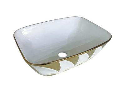 China Mocee Ceramic Vessel Sink Art Basin 16 inch Glossy White Bathroom Vanity Sink for sale
