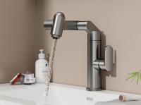 China 360° Foldable Basin Mixer Faucet 9020 Lead-Free Aluminum Digital Temperature Display for sale