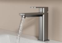 China Four-Way Single-Hole Basin Mixer Faucet Extended Spout 70035 Gun Grey Anti-Rust for sale