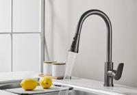 China Mocee Pull-Out Kitchen Mixer Faucet 9006 40cm Swivel Spout Lead-Free Aluminum for sale