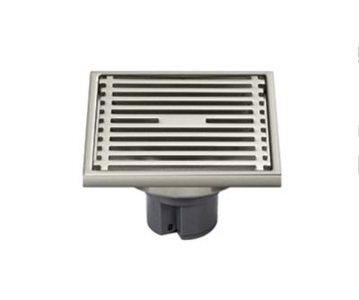 China Stainless Steel Floor Drain 100x100mm Anti Odor Bathroom Shower Drain Cover 9mm Thick for sale