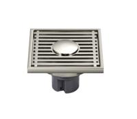 China Stainless Steel Floor Drain 100x100mm Anti Odor Bathroom Shower Drain Cover 9mm Thick for sale
