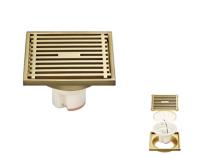 China Stainless Steel Floor Drain 100x100mm Anti Odor Bathroom Shower Drain Cover 9mm Thick for sale