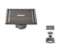 China Stainless Steel Floor Drain 100x100mm Anti Odor Bathroom Shower Drain Cover 9mm Thick for sale