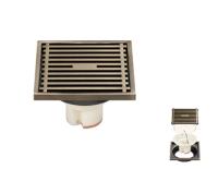 China Stainless Steel Floor Drain 100x100mm Anti Odor Bathroom Shower Drain Cover 9mm Thick for sale