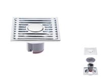 China Stainless Steel Floor Drain MF-4 6mm Thick Anti-Odor Shower Drain Cover for Bathroom for sale