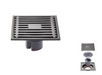 China Stainless Steel Floor Drain MF-4 6mm Thick Anti-Odor Shower Drain Cover for Bathroom for sale
